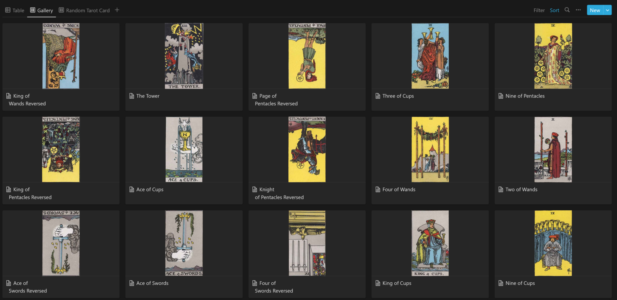 Notion random generator tutorial – Tarot card picker! – The Eudaimon